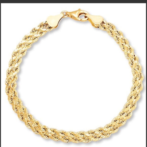Jewelry | Nwt 1k Gold Double Rope Bracelet | Poshmark